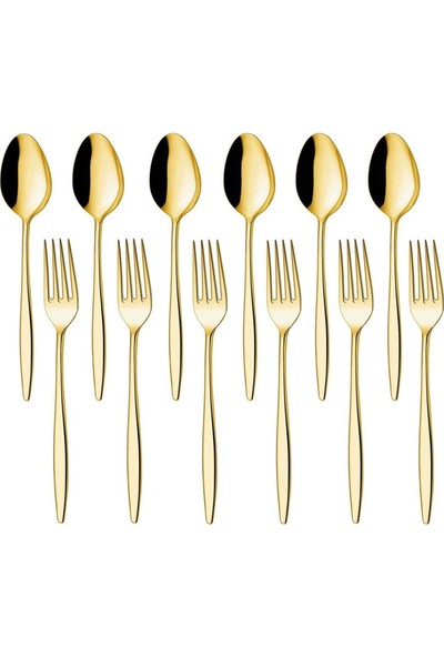 Trend Dünyam Andromeda Gold 12 Adet Tatlı Pasta Çatal Kaşık Takımı - Seti Trend Dünyam Andromeda Gold 12 Adet Tatlı Pasta Çatal Kaşık Takımı - Seti