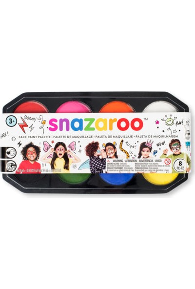 Snazaroo Yüz ve Vucut Boyası Palet Su Bazlı 8'li