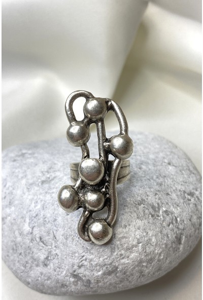 Mooni Accessories Gümüş Kaplama Bohem Antik Yüzük Ayarlanabilir Ölçü Mooni Accessories Gümüş Kaplama Bohem Antik Yüzük Ayarlanabilir Ölçü