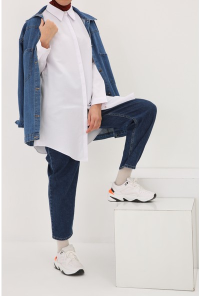 ALLDAY Kadın Gizli Patlı Gömlek Tunik