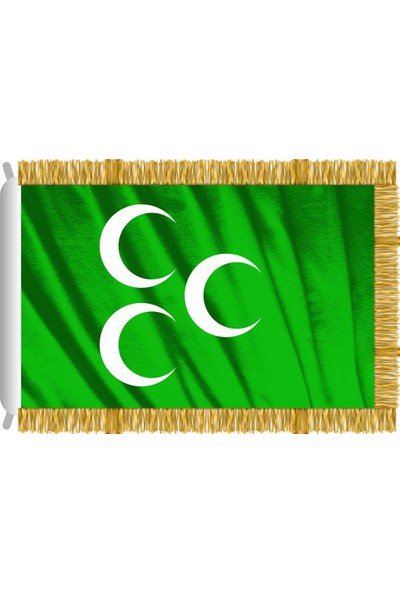 Rekbay Üç Hilal Bayrağı Flaması Saçaklı 50 x 75 cm Yeşil Rekbay Üç Hilal Bayrağı Flaması Saçaklı 50 x 75 cm Yeşil