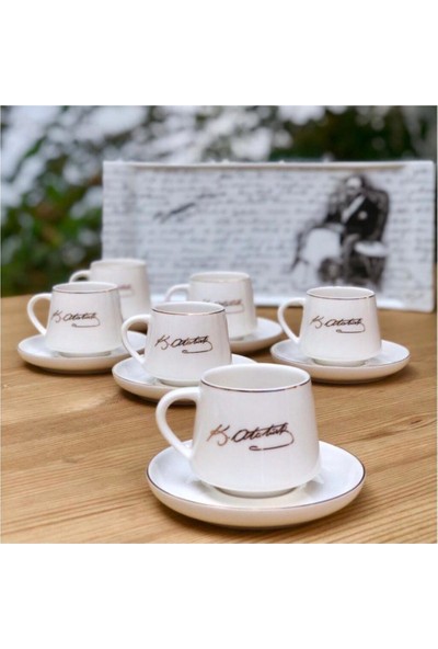 Miraç Atatürk 6'lı Kahve Fincan Takımı