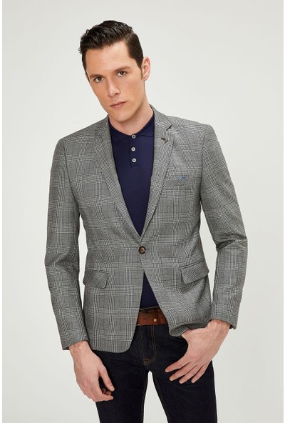 Cekmon Kareli Spor Erkek Ceket Cekmon Kareli Spor Erkek Ceket