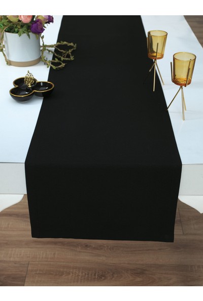 Tropik Home Tropikhome Pamuklu Siyah Renkli Runner 40X140 Tropik Home Tropikhome Pamuklu Siyah Renkli Runner 40X140