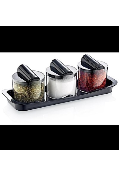 Zuzu Made Akrilik 3'lü Baharatlık Seti - 3'lü Baharat Takımı