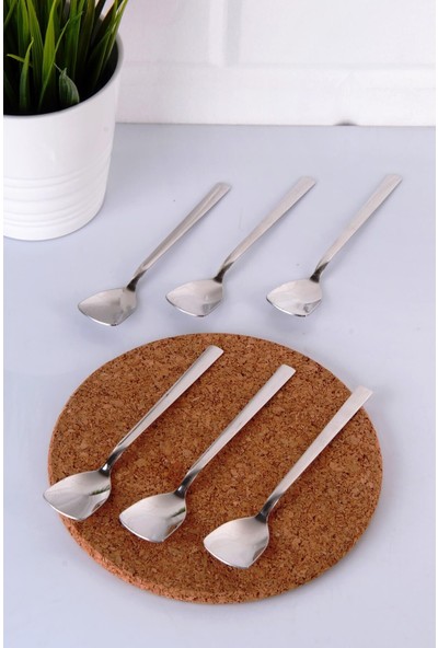 Zuzu Made Çelik 6'lı Dondurma Kaşığı - Tatlı Kaşığı