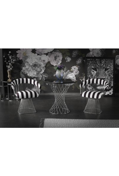 Yuvarlak 90X90 cm Pota Tel Masa Mdf H.g Siyah Mermer 4 Adet Platner Sandalye Krom Yuvarlak 90X90 cm Pota Tel Masa Mdf H.g Siyah Mermer 4 Adet Platner Sandalye Krom