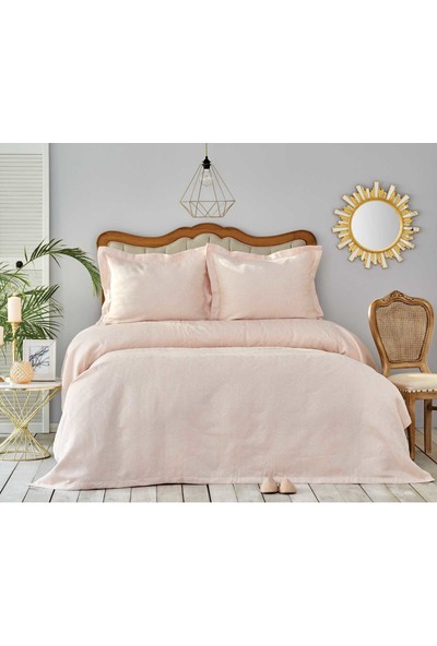 Karaca Home Liya Pudra Cift Kişilik Yatak Örtüsü Seti
