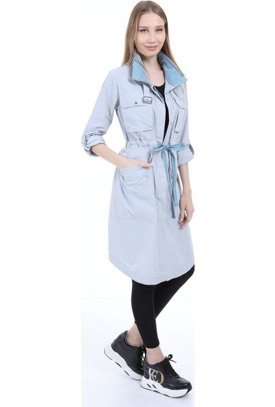 mibapazar Belden Ayarlı Uzun Ceket mibapazar Belden Ayarlı Uzun Ceket