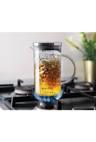 Homenıva 3’ü 1 Arada Ateşe Dayanıklı French Press 600 ml