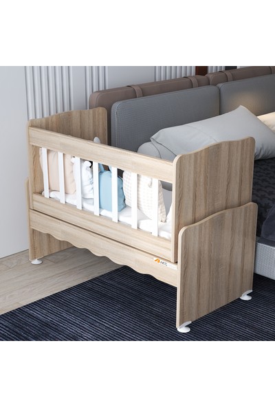 Akte Home Sallanır Anne Yanı Ahşap Bebek Beşiği - Ahşap Sonomo Akte Home Sallanır Anne Yanı Ahşap Bebek Beşiği - Ahşap Sonomo