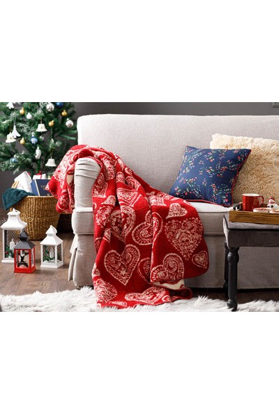English Home Lovers Akrilik Tv Battaniye 130 x 170 cm Kırmızı