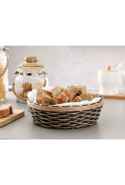 English Home Audrey Hasır Yuvarlak Ekmek Sepeti 20 x 20 cm Yeşil English Home Audrey Hasır Yuvarlak Ekmek Sepeti 20 x 20 cm Yeşil