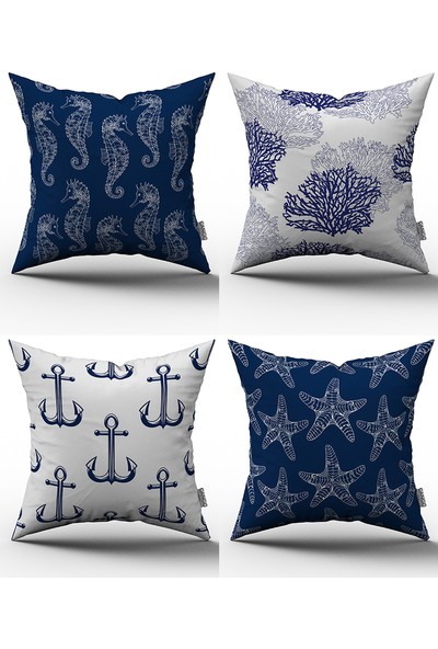 Cango Home 4'lü Kırlent Kılıfı Seti - 43X43 cm - 071 Cango Home 4'lü Kırlent Kılıfı Seti - 43X43 cm - 071