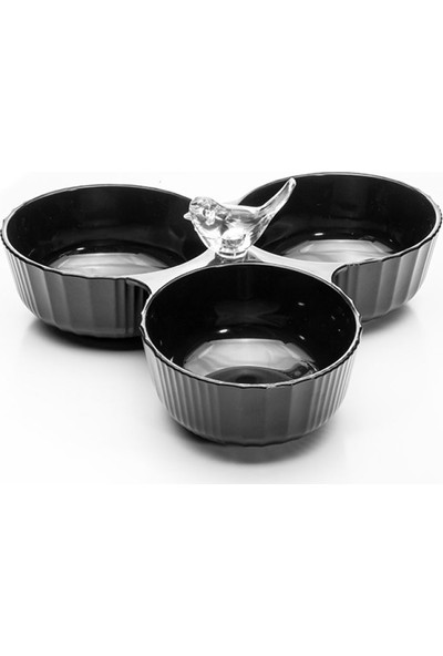 EW's Kitchenware Akrilik Mat Siyah Renk 3'Lü Çerezlik EW's Kitchenware Akrilik Mat Siyah Renk 3'Lü Çerezlik