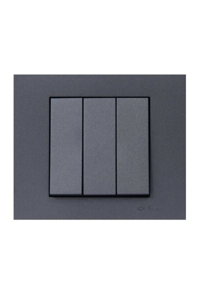 Ovivo Grano Füme 3'lü Anahtar+Çerçeve