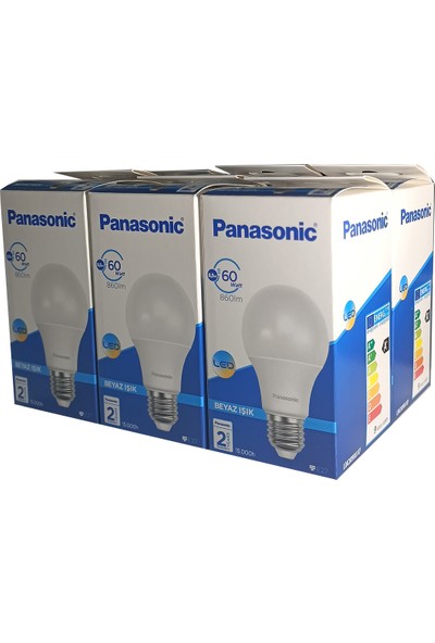Panasonic 8.5 W – 60 W 3'lü LED Ampul E-27 Duy Beyaz Işık