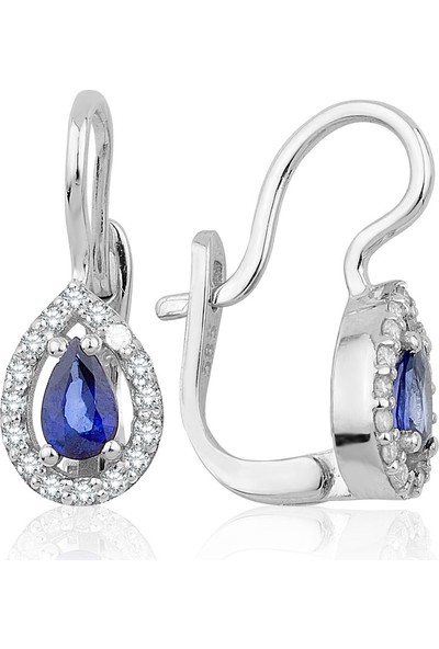 Emel Pırlanta 0.60 Ct. Pırlanta Safir Küpe Emel Pırlanta 0.60 Ct. Pırlanta Safir Küpe