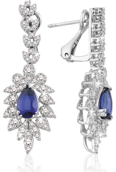 Emel Pırlanta 3.28 Ct. Pırlanta Safir Küpe Emel Pırlanta 3.28 Ct. Pırlanta Safir Küpe