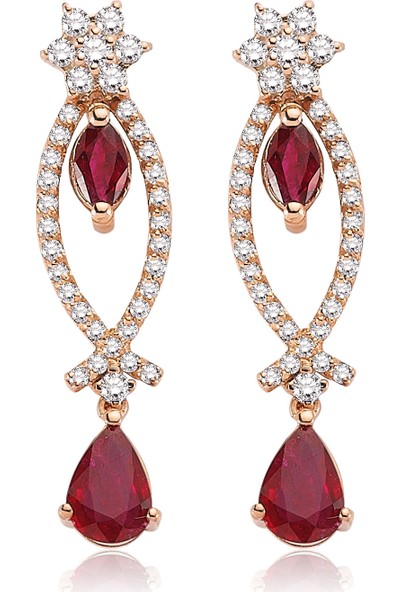 Emel Pırlanta 2.00 Ct. Pırlanta Yakut Küpe