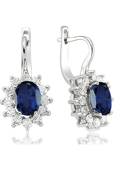 Emel Pırlanta 4.97 Ct. Pırlanta Safir Küpe