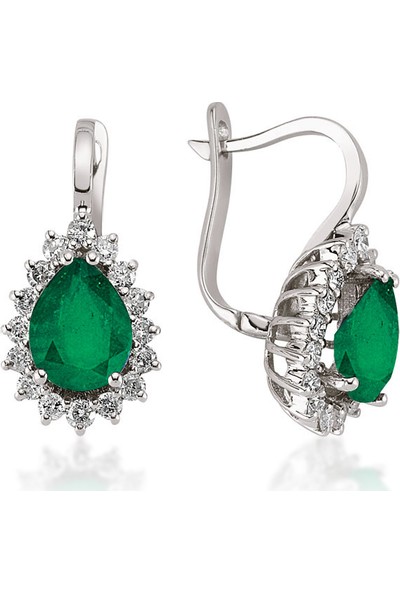 Emel Pırlanta 3.72 Ct. Pırlanta Zümrüt Küpe