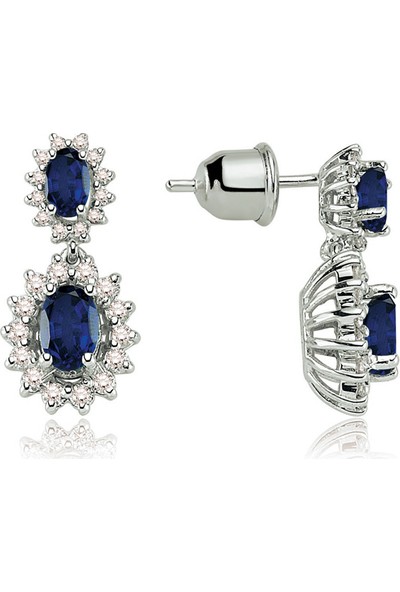 Emel Pırlanta 2.20 Ct. Pırlanta Safir Küpe