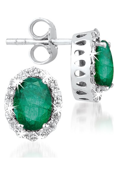 Emel Pırlanta 2.11 Ct. Pırlanta Zümrüt Küpe