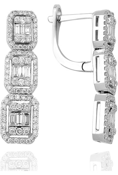 Emel Pırlanta 1.20 Ct Baget Pırlanta Küpe