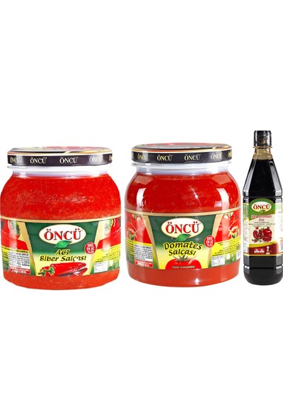 Öncü Domates Salçası 1650 Gr+Öncü Acı Biber Salçası 1650 Gr+Öncü Nar Ekşisi Sosu 960 gr