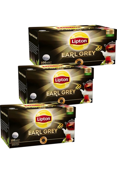Lipton Earl Grey Demlik Poşet Çay 100 x 3,2 gr -3'lü Set Lipton Earl Grey Demlik Poşet Çay 100 x 3,2 gr -3'lü Set