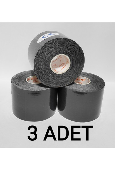 BiaTape Bia Tape Kinesio Sporcu Bandı 5 cm x 5 Siyah 3'lü (Pakette 3 Adet) ( BiaTape Bia Tape Kinesio Sporcu Bandı 5 cm x 5 Siyah 3'lü (Pakette 3 Adet) (