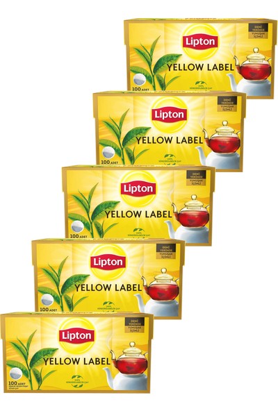 Lipton Yellow Label Demlik Poşet Çay 100 x 3,2 gr - 5'li Set Lipton Yellow Label Demlik Poşet Çay 100 x 3,2 gr - 5'li Set