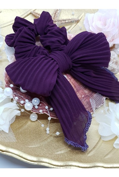 Melkady 208 - Piliseli Fiyonk Fular Saç Lastiği / Toka