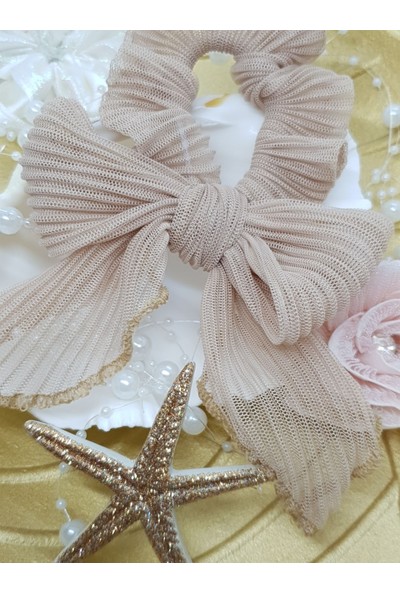 Melkady 208 - Piliseli Fiyonk Fular Saç Lastiği / Toka