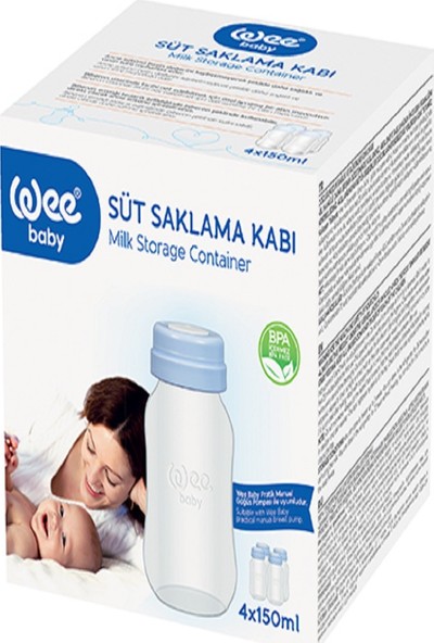 Wee Baby Anne Sütü Saklama Kabı 4X150 Ml Wee Baby Anne Sütü Saklama Kabı 4X150 Ml