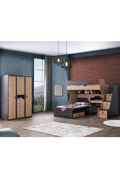 Setay Ranza, Doğa Ranza Karyola Çalışma Masası + 3 Kapılı Dolap