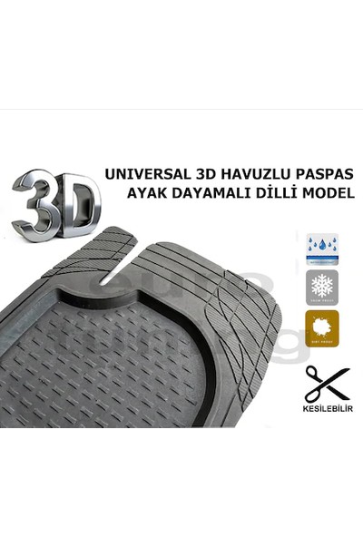 Şimşek 3D Havuzlu Oto Paspas Universal 5 Parça Şimşek 3D Havuzlu Oto Paspas Universal 5 Parça