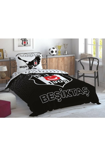 Taç Beşiktaş Marşlı Tek Kişilik Nevresim Takımı Taç Beşiktaş Marşlı Tek Kişilik Nevresim Takımı