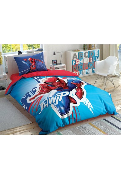 Taç Spiderman Light City Glow Tek Kişilik Nevresim Takımı