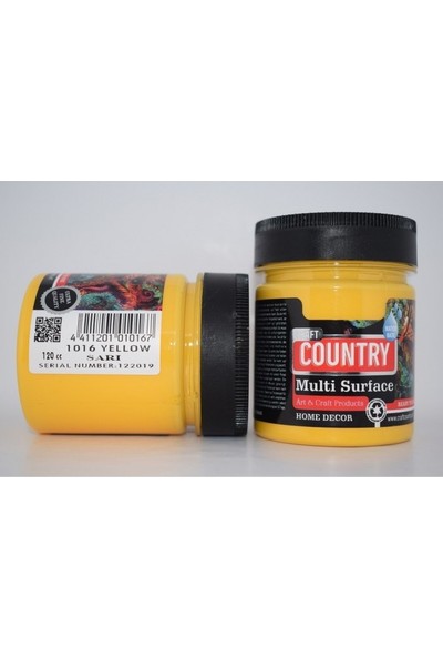 Craft Counrty Craft Country Multi Surface Hobi Boyası Sarı (120 Cc) Craft Counrty Craft Country Multi Surface Hobi Boyası Sarı (120 Cc)