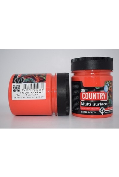 Craft Counrty Craft Country Multi Surface Hobi Boyası Mercan (120 Cc) Craft Counrty Craft Country Multi Surface Hobi Boyası Mercan (120 Cc)