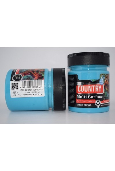Craft Counrty Craft Country Multi Surface Hobi Boyası Kobalt Turkuaz (120 Cc) Craft Counrty Craft Country Multi Surface Hobi Boyası Kobalt Turkuaz (120 Cc)