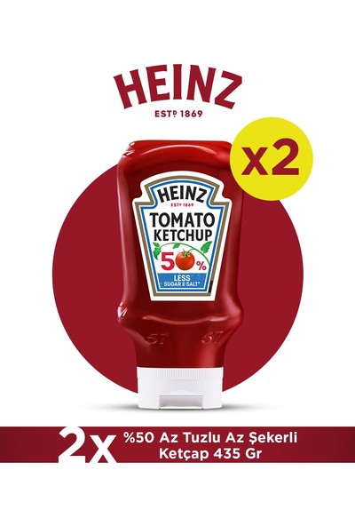 Heinz %50 Az Tuzlu Az Şekerli Ketçap 435 gr - 2'li Paket Heinz %50 Az Tuzlu Az Şekerli Ketçap 435 gr - 2'li Paket