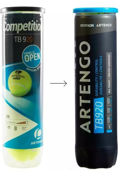 ARTENGO 4 Adet Sarı Tenis Topu TB920 ARTENGO 4 Adet Sarı Tenis Topu TB920