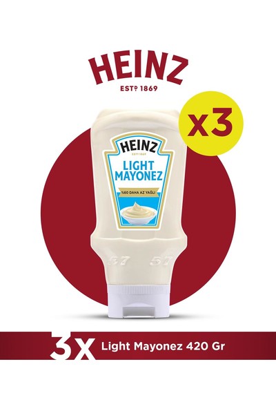 Heinz Light Mayonez 420 gr - 3'lü Paket Heinz Light Mayonez 420 gr - 3'lü Paket