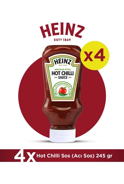 Heinz Hot Chilli Acı Sos 245 gr - 4'lü Paket Heinz Hot Chilli Acı Sos 245 gr - 4'lü Paket