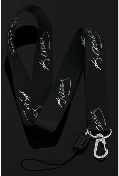 Apptakı Mustafa Kemal Atatürk Imzası Telefon Boyun Askı Ipi - ASK0016 Apptakı Mustafa Kemal Atatürk Imzası Telefon Boyun Askı Ipi - ASK0016