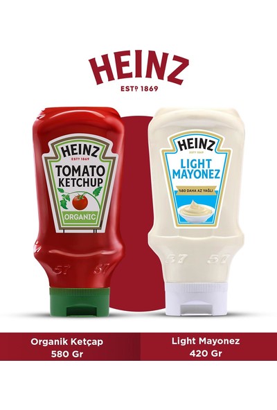 Heinz Organik Ketçap 580 gr ve Light Mayonez 420 gr Ikili Set Heinz Organik Ketçap 580 gr ve Light Mayonez 420 gr Ikili Set