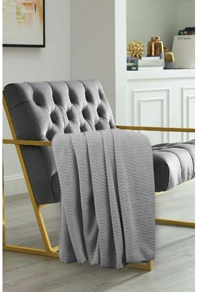 Ephemeris Soft Tek Kişilik Battaniye Çizgi Gri Ephemeris Soft Tek Kişilik Battaniye Çizgi Gri